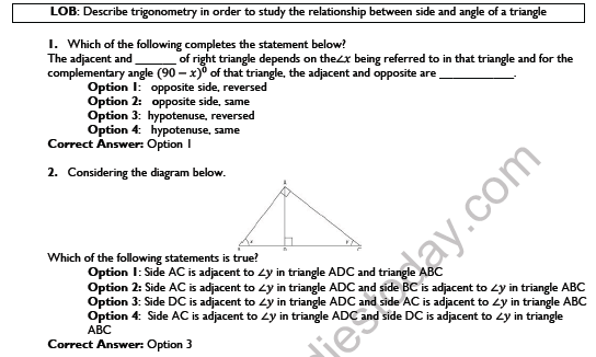 CBSE Class 10 Mathematics Trignometry Printable Worksheet Set F